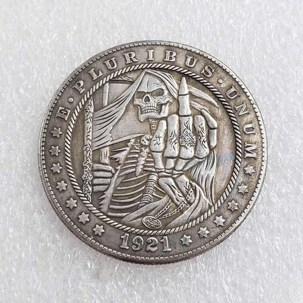 Монета America 1921 Wanderer One Dollars (Череп с пальцем) купить c доставкой на OZON по низкой ...