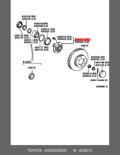 Ступица перед Toyota 43550-33020 купить c доставкой на OZON по низкой ...