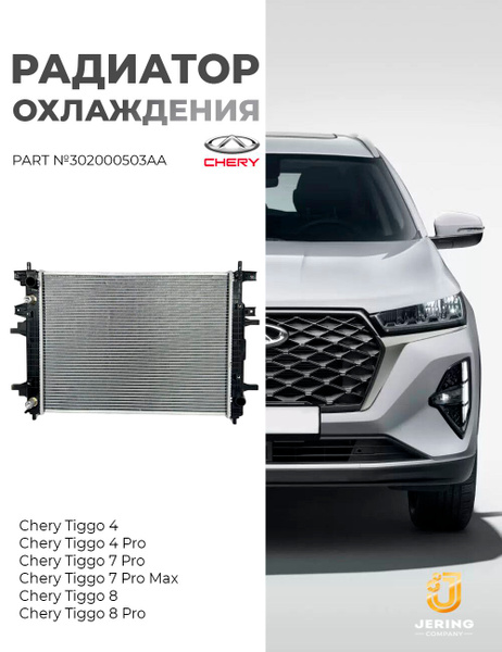 Радиатор охлаждения Chery Tiggo 4, 4 PRO, 7 Pro,7 PRO Max,8,8 PRO ...