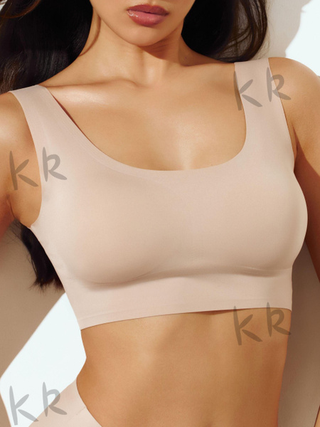 Бюстгальтер Женский, размер 80C, 85A бежевый Полиамид, Эластан Повседневный Съемные чашечки со ...