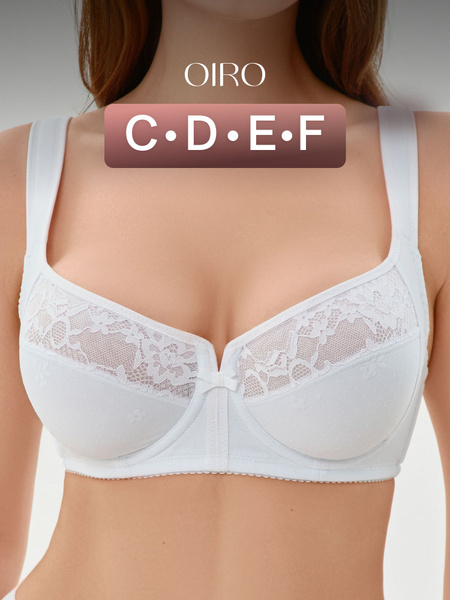 Бюстгальтер Женский OIRO мягкая чашка на каркасе, на косточках, размер 90E белый Нейлон ...