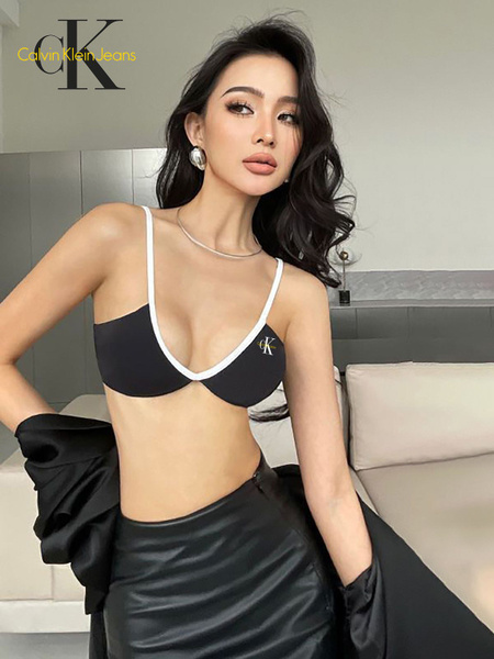 Бюстгальтер Женский Calvin Klein бандо, бралетт, размер 85B, 85A черный Полиамид Вечерний ...