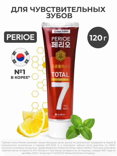 Зубная паста PERIOE Total 7 sensitive комплексного действия для чувствительных зубов, 120 г ...