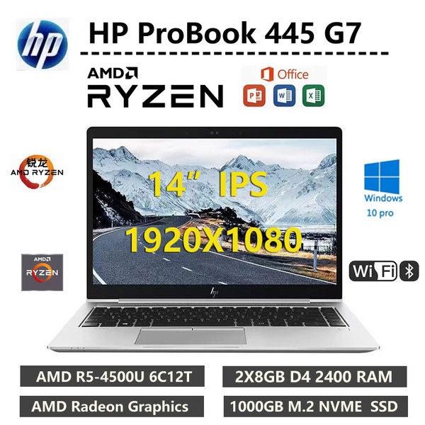 Ноутбук HP, 14, 14" ProBook 445 G7, AMD Ryzen 5 4500U, 16 ГБ, AMD ...
