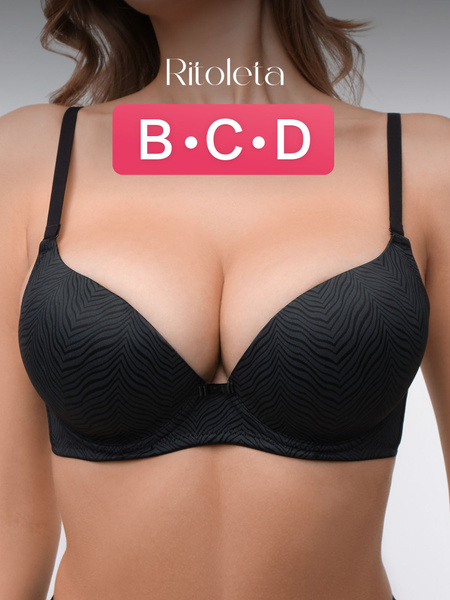 Бюстгальтер Женский Ritoleta классическая чашка, размер 85C черный Полиамид, Полиуретан ...