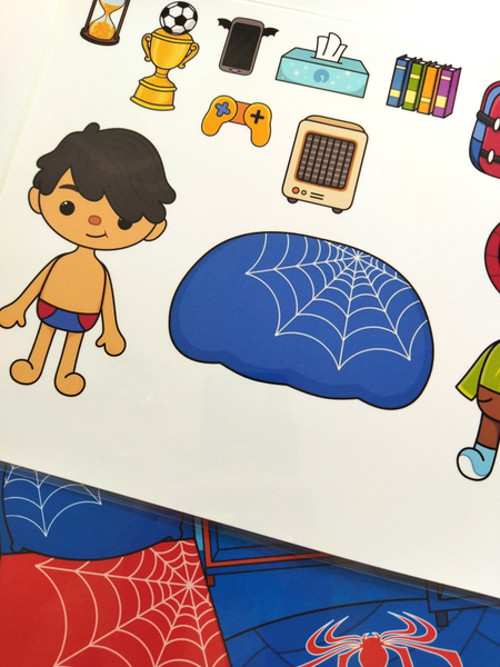 Тока Бока/Человек Паук бумажная игра с ламинацией формат А4 купить c ...