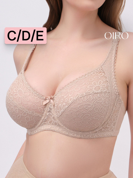 Бюстгальтер Женский OIRO мягкая чашка на каркасе, размер 85D бежевый Нейлон, Спандекс ...