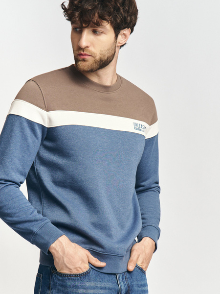 Свитшот Мужской Zolla голубой Хлопок, Полиэстер, размер 46 Длинный Китай купить c доставкой на ...