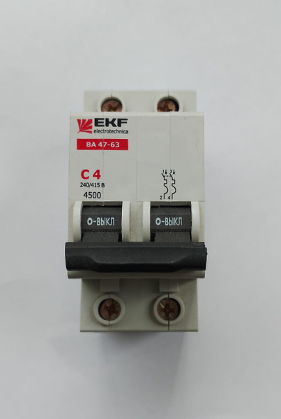 Автоматический выключатель 2P 4А (C) 4,5kA ВА 47-63 EKF купить на OZON по низкой цене (2692006908)