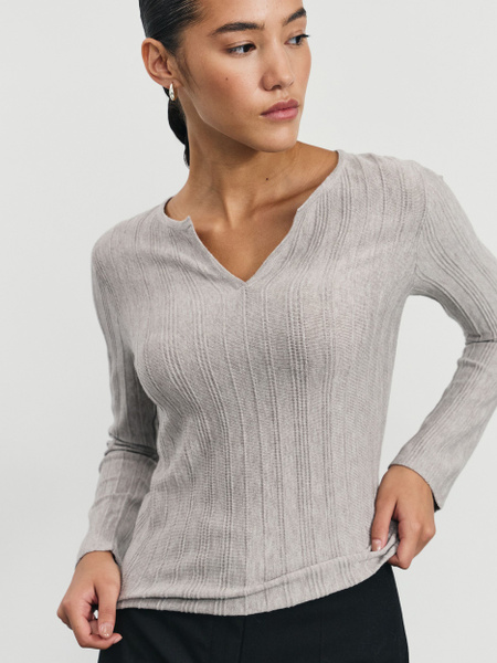 Джемпер Женский Zarina молочный Вискоза, Полиамид, размер 48 Без застежки полуприлегающий ...