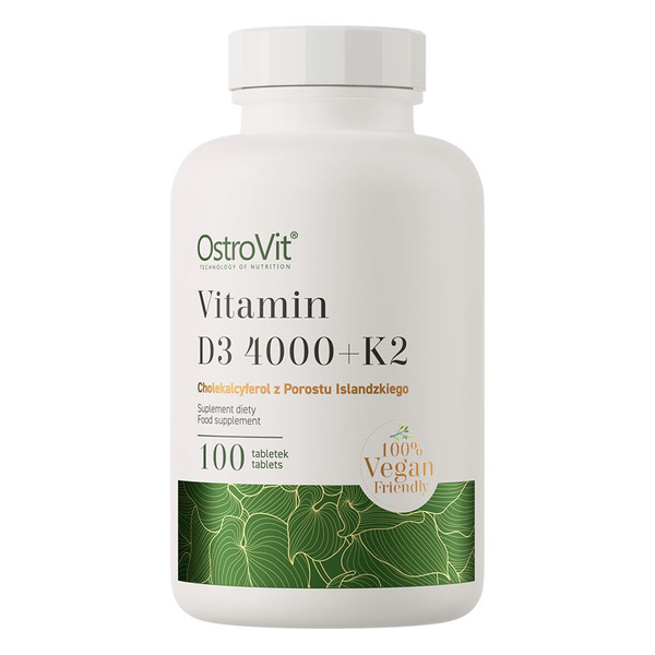 Ostrovit, Vitamin D3 + K2, Витамин Д3 + Витамин К2, 4000МЕ 100 таблеток ...