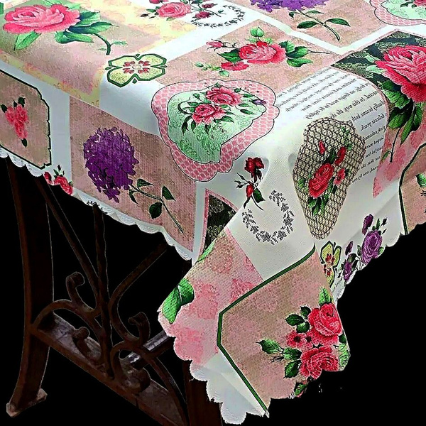 Скатерть на стол, Laid Table, Клеенка на кухню 110х140 тканевая основа ...