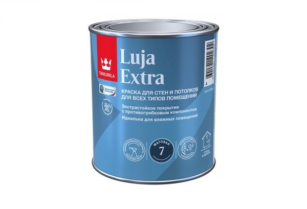 Краска Tikkurila luja extra 7 Гладкая, Акриловая, Матовое покрытие ...