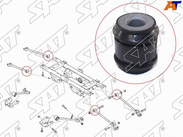 Сайлентблок задней поперечной тяги RENAULT DUSTER 10- SAT ST-8200839124 ...