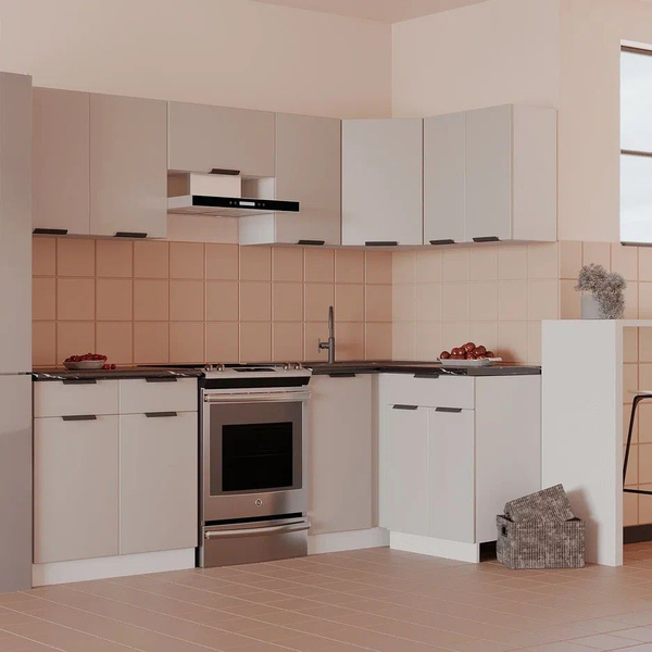Угловой кухонный гарнитур Фаворит МДФ 2,4м*1,2м, Серый камень. купить ...