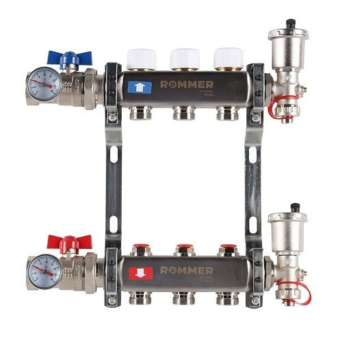 Коллекторная группа для радиаторного отопления ROMMER RMS3210 - 1" на 3 ...
