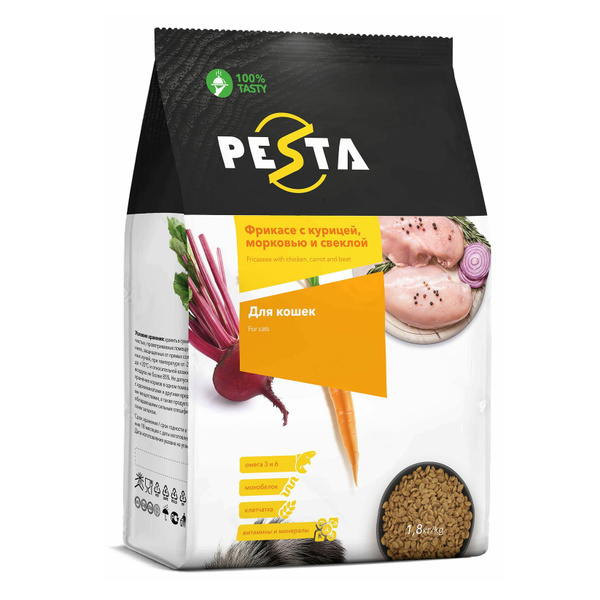 Сухой корм Pesta Фрикасе с курицей морковью и свеклой для кошек 1,8 кг ...
