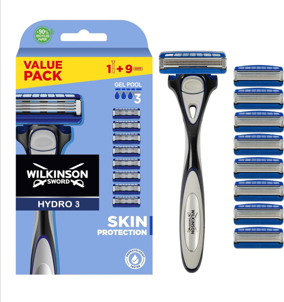Wilkinson Sword Skin Hydro 3 / Бритвенный станок + сменные кассеты 9 шт ...
