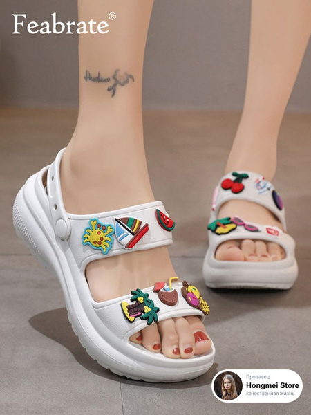 Сабо Женский Feabrate EVA, размер 40 Закрытый нос, Круглый нос Танкетка купить c доставкой на ...