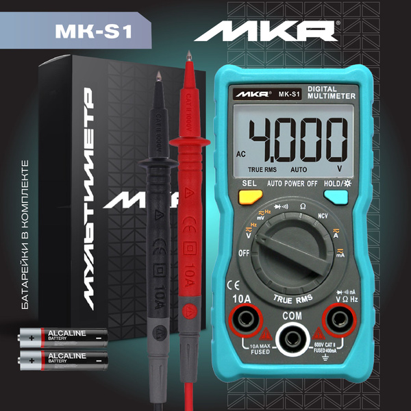Мультиметр цифровой MKR MK-S1, NCV, постоянный и переменный ток купить ...