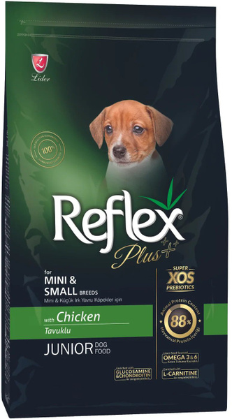 Корм Reflex Plus Mini Small Breed Junior Chicken для щенков малых пород, курица, 3 кг - купить с ...