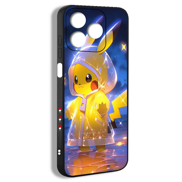 чехол для смартфона Подходит для Tecno Spark 10 4g Пикачу милый кот звездная ночь аниме рисунок