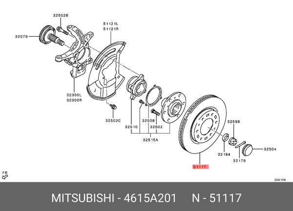 Диск тормозной перед Mitsubishi 4615A201 - купить по низкой цене в ...