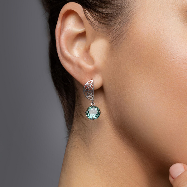 Серьги VG Jewelry из серебра 925 пробы с празиолитом натуральным ...