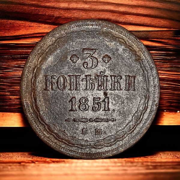 Монета Российской Империи 3 копейки 1851 года, ЕМ. Николай I - купить в интернет-магазине OZON с ...