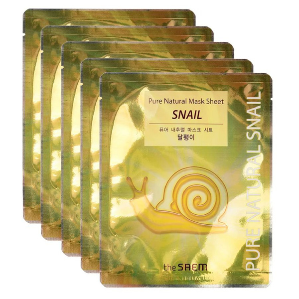 The Saem Pure Natural Mask Sheet Snail маска тканевая с муцином улитки ...