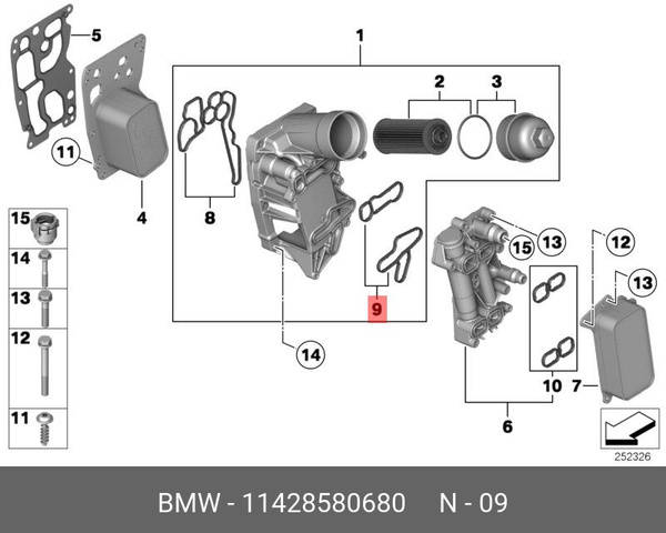 Комплект прокладок головки блока цилиндров BMW 11 428 580 680 - BMW арт ...