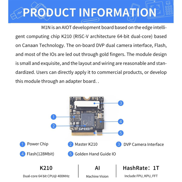 Модуль платы разработки M1n Maix Nano RISC-V K210 AI+ioT купить на OZON ...