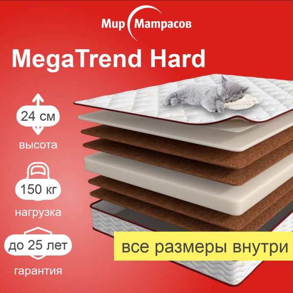 Матрас Мир Матрасов Аскона MegaTrend Hard, 160 - купить по выгодной ...