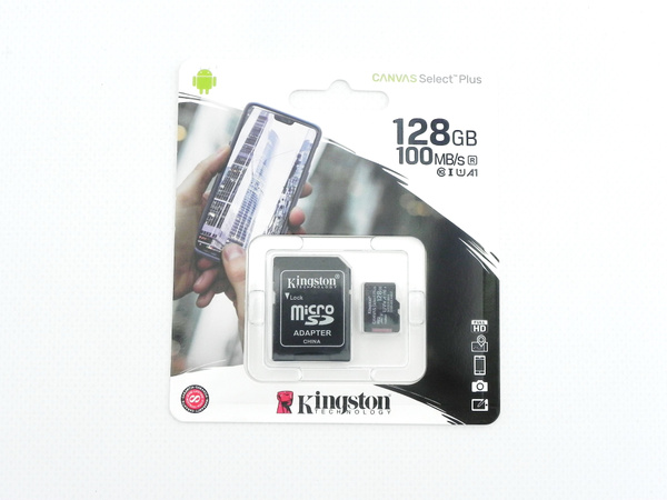 Карта памяти Kingston Canvas Select Plus A1, 128 ГБ (SDCS2/128GB) , Class 10 (100 Mb/s) + SD ...