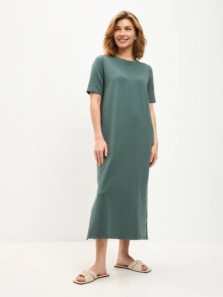 Instreet Платье женское трикотажное домашнее, повседневное пыльно-зеленый,46 размер Танцы ...