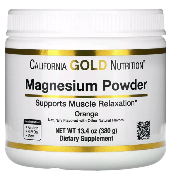 California Gold Nutrition Magnesium Powder Beverage, Orange Flavor ...