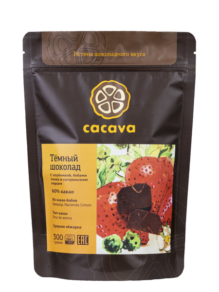 Пряная клубника, 60% какао (Cacava), 300 г. - купить с доставкой по ...