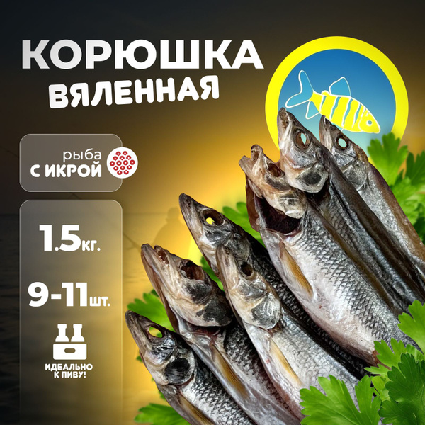 Корюшка вяленая с икрой дальневосточная (1,5 кг) вяленая рыба закуска ...