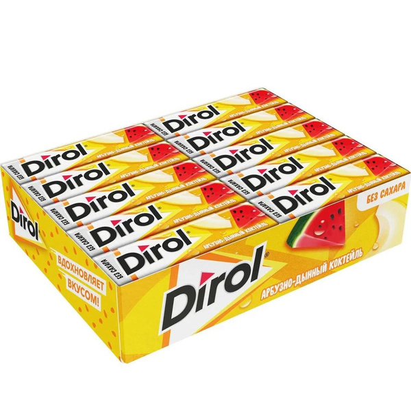 Dirol Жевательная резинка, Арбузно-дынный коктейль, 30 шт. - купить с ...