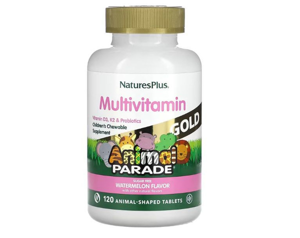NaturesPlus Animal Parade GOLD Multivitamin Childrens, 120 жевательных ...