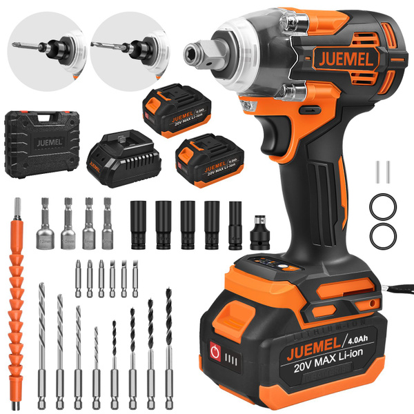 Гайковерт аккумуляторный ударный бесщеточный JUEMEL 350 Нм, 20 в, 2 АКБ ...