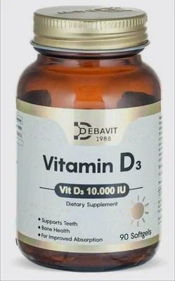 Витамин Д3 10000 МЕ Турция / Vitamin D3 10000 IU / 90 капсул Халяль ...
