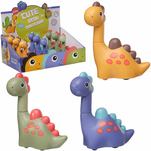 Игрушка заводная Junfa Нажми и поедет Милый динозаврик 13х5,5х15 см, дисплей 6 шт - купить с ...