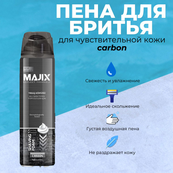 majix Средство для бритья, пена, 200 мл - купить с доставкой по ...