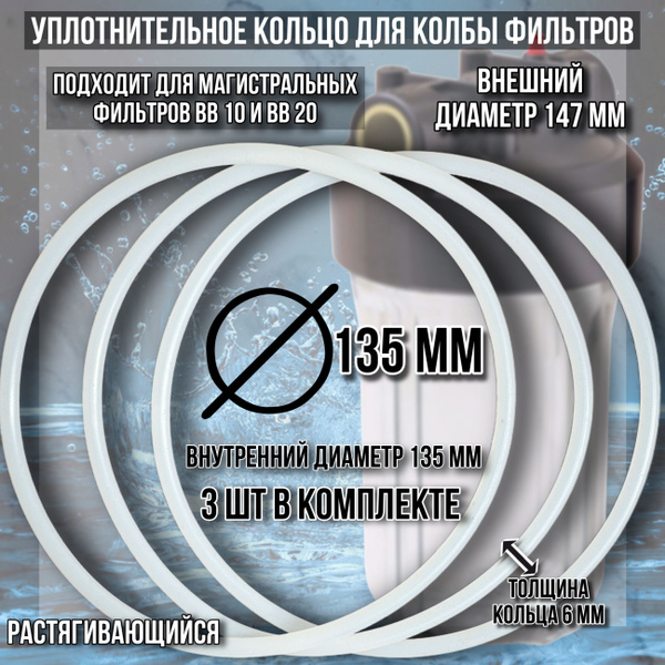 Уплотнительные кольца прокладки для колбы фильтров Big Blue , BB 3 ...