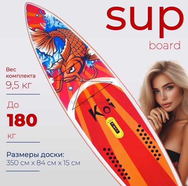 Сапборд Sup доска Funwater Koi 350cm Кои сап 11'6" 350х84х15 см ...