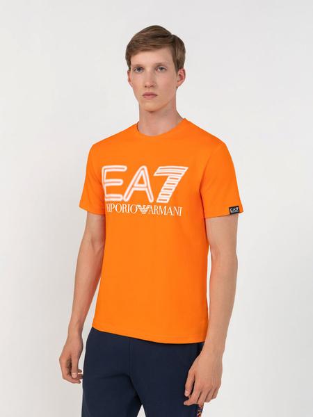 Футболка EA7, размер 56, 58, цвет оранжевый, хлопок 96% эластан 4% - купить по выгодной цене в ...
