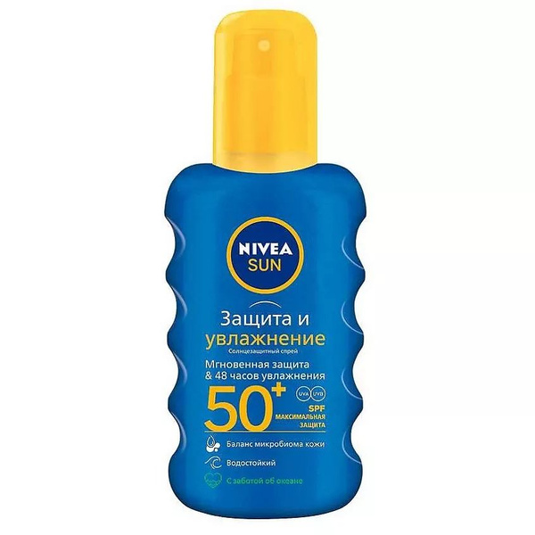 NIVEA Спрей для тела увлажняющий солнцезащитный Защита и увлажнение SPF ...