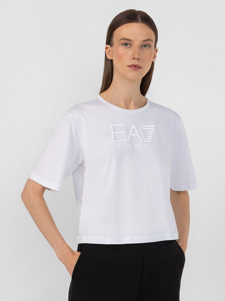 Футболка EA7, размер 46, 48, цвет белый, хлопок 100% - купить по выгодной цене в интернет ...