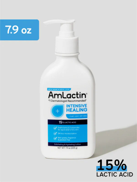 Интенсивный заживляющий лосьон AmLactin с 15% молочной кислотой ...